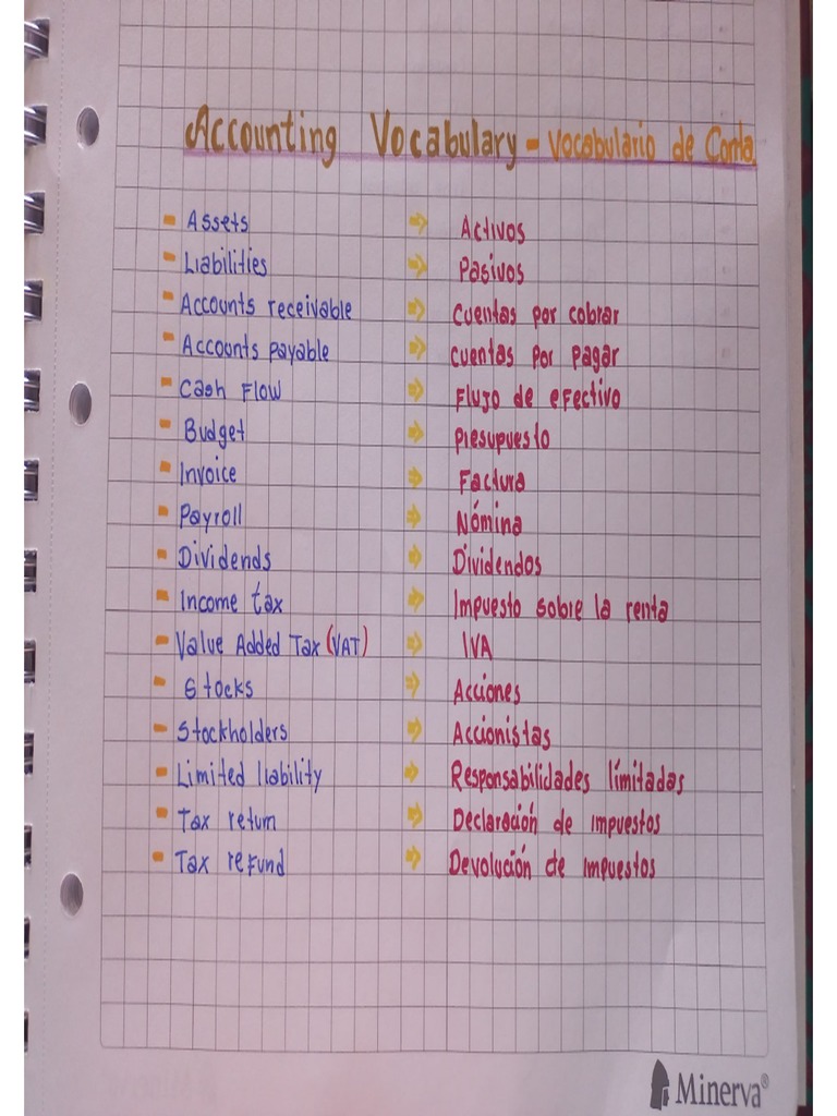 Vocabulario de Contabilidad | PDF