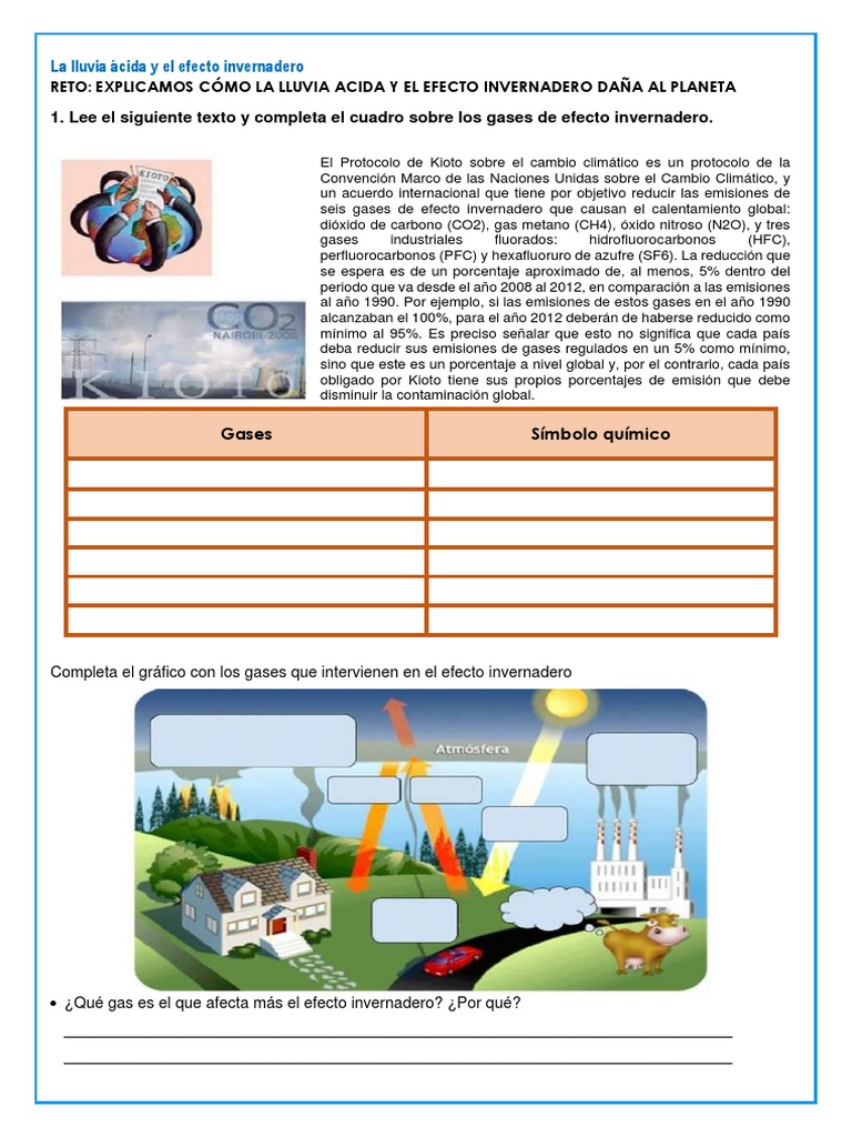 5° FICHA CyT (10) .Docx Efecto Iveradero | PDF | Gases de efecto invernadero | Contaminación