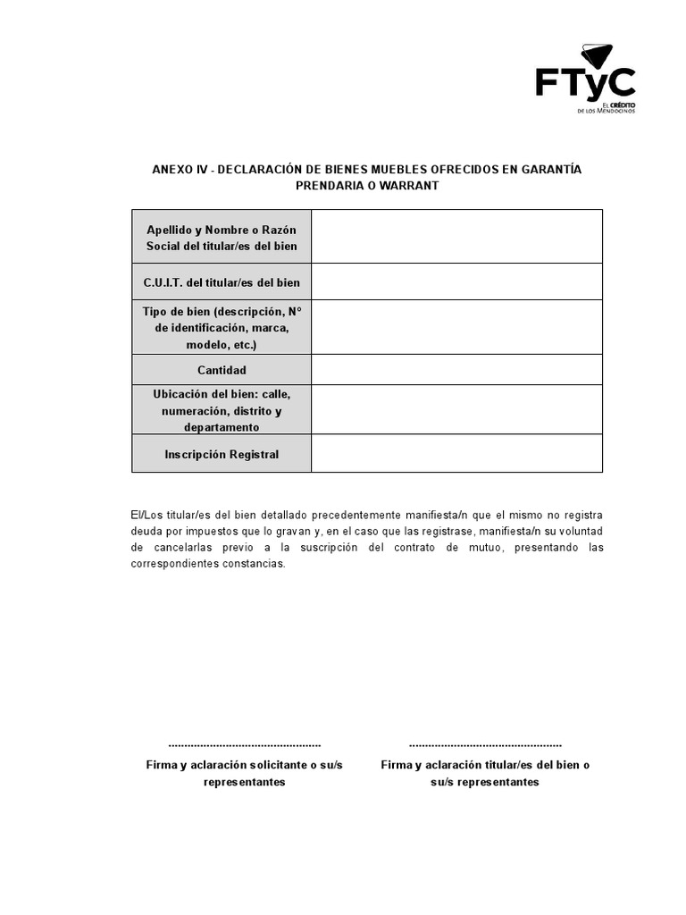 Anexo IV Reglamento de Condiciones Generales | PDF