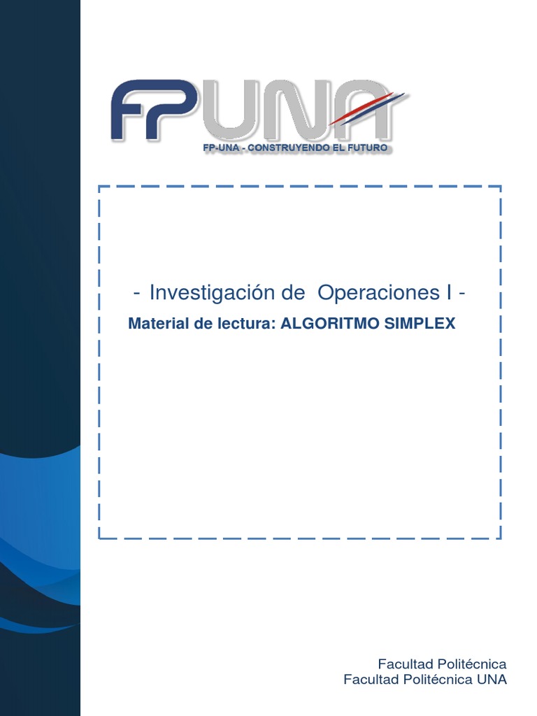 Algoritmo Simplex | PDF | Ecuaciones | Programación lineal