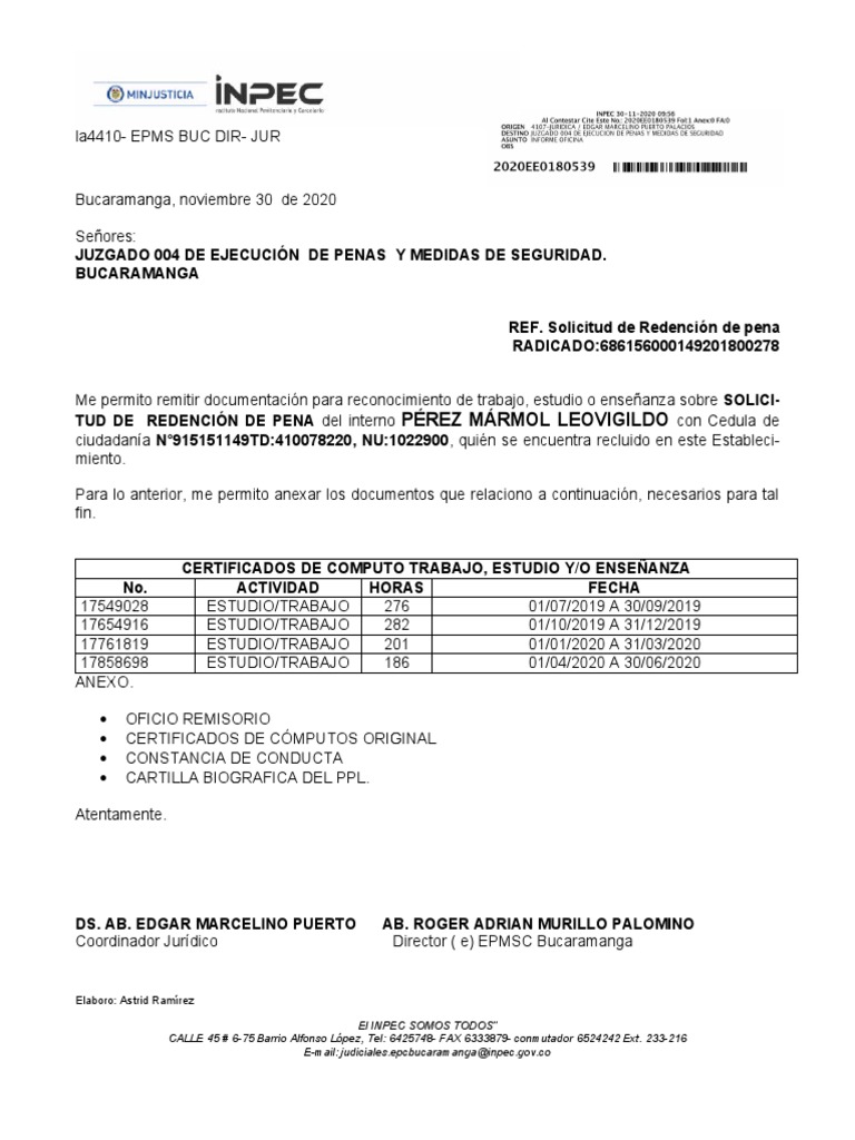 Formato de Oficio Redencion de Pena | PDF | Costa Rica Formato de Oficio Redencion de Pena | PDF | Costa Rica