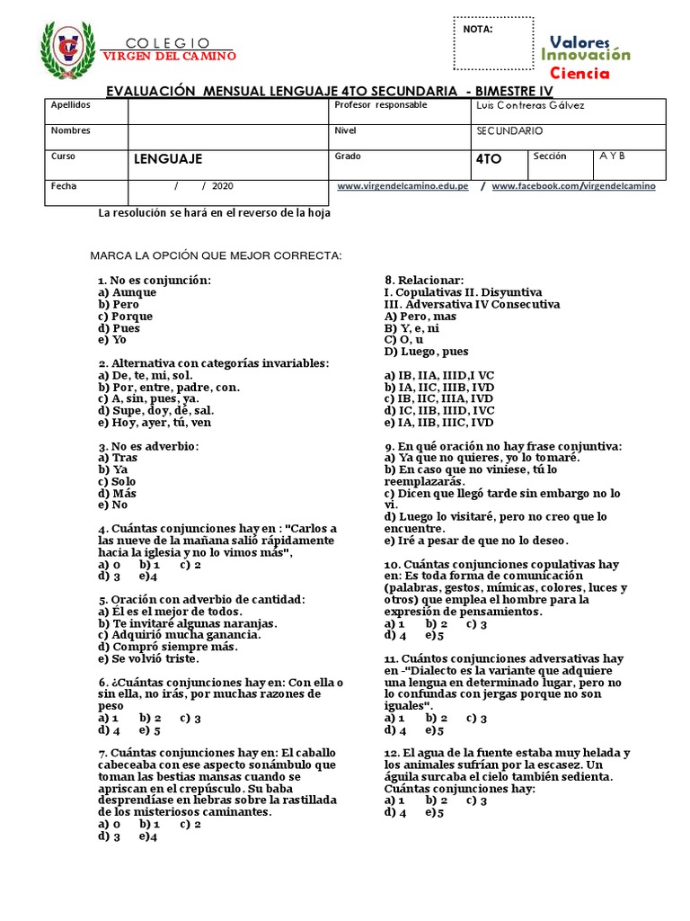4to° Leng Mens | PDF | Lingüística | Mecánica del lenguaje