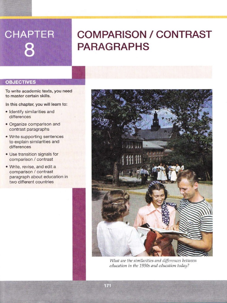 Ch. 8 Comparison & Contrast Paragraphs - From Paragraphs To Essays 4th Ed. (Oshima & Hogue 2014 ...