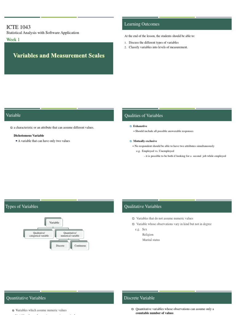 Variables And Measurement Scales PDF Level Of Measurement Measurement