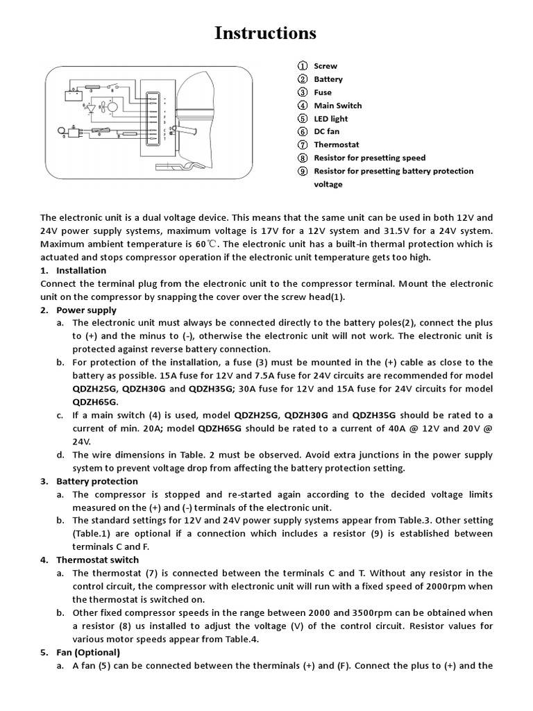 Installation and Operation Instructions for an Electronic Refrigeration ...