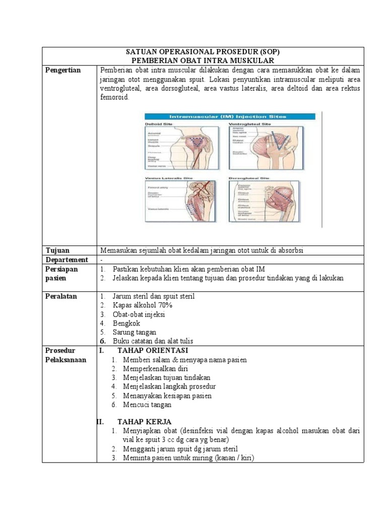Sop Pemberian Obat Im | PDF