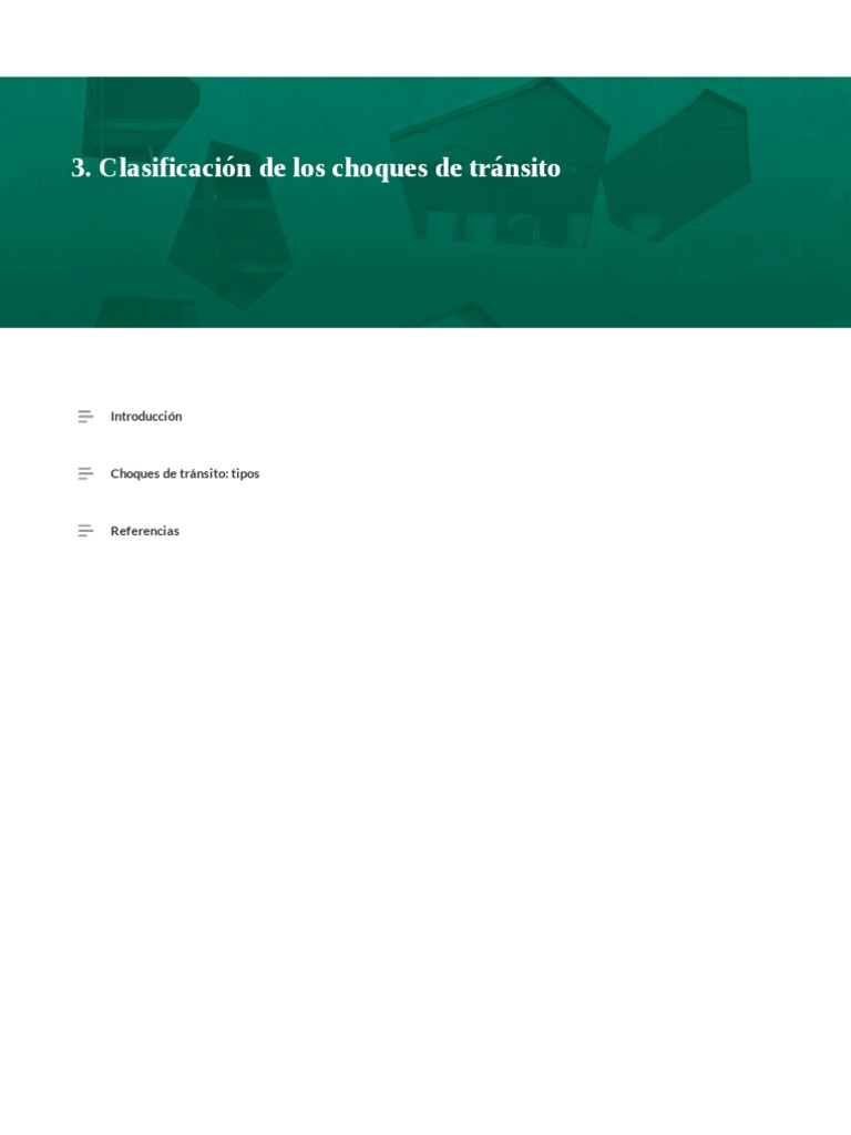 Clasificación de Los Choques de Tránsito | PDF | Peatonal | Seguridad vial
