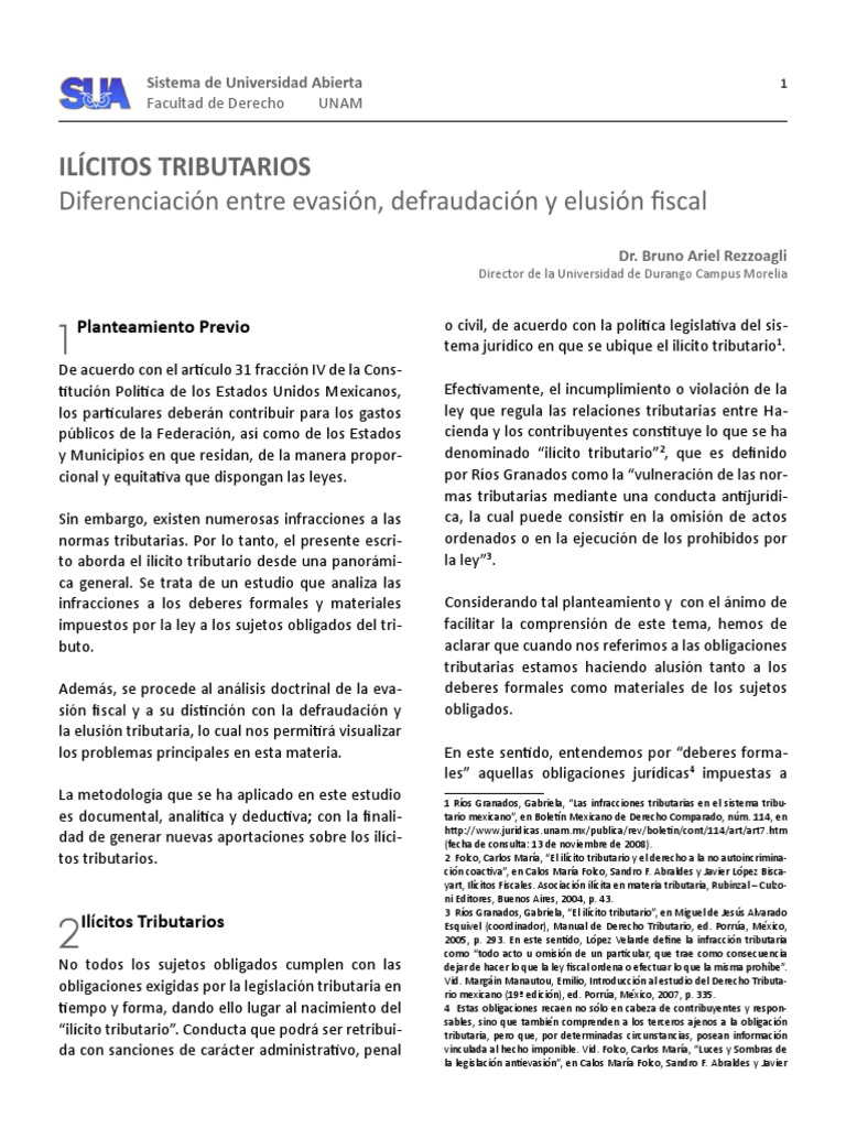 Defraudacion, Evasion y Elusion Fiscal | PDF | Evasión de impuestos ...