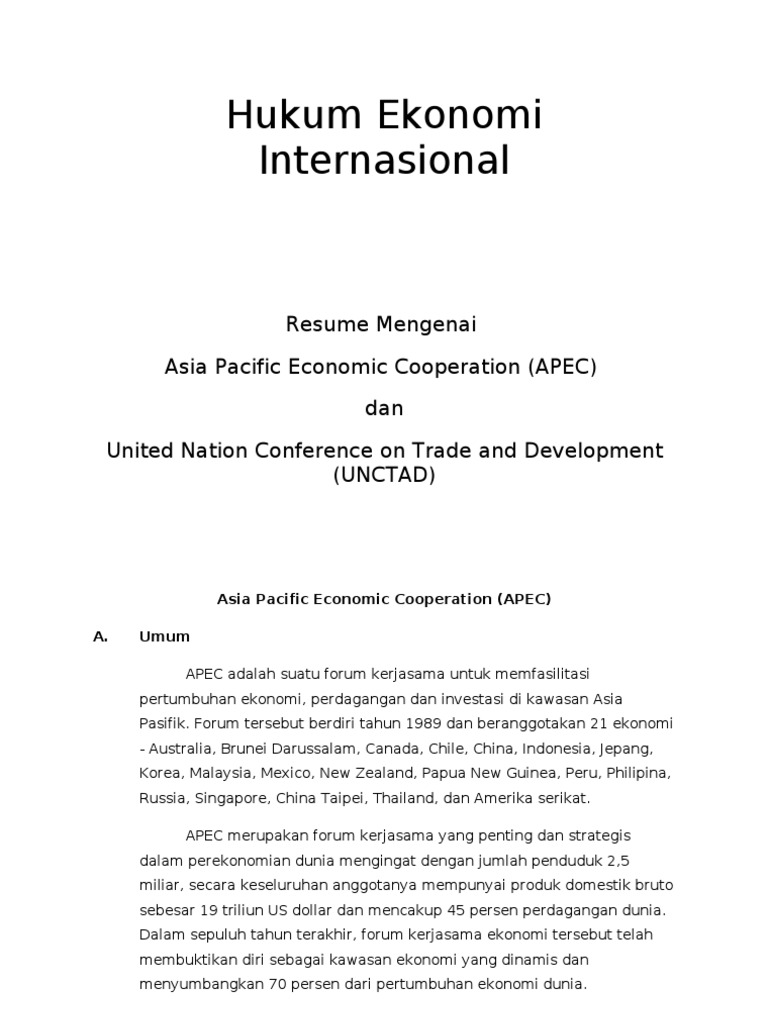 Sejarah dan Peran APEC dalam Ekonomi Global | PDF | Bisnis ...
