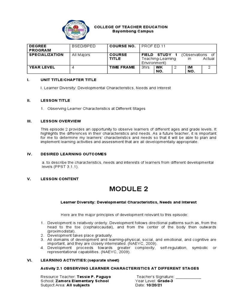 Module 2 | PDF | Learning | Teachers