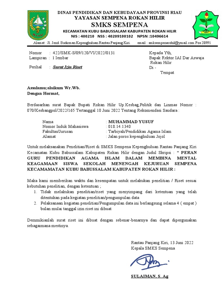 Surat Riset | PDF