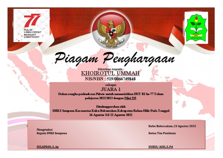 Piagam Lomba | PDF