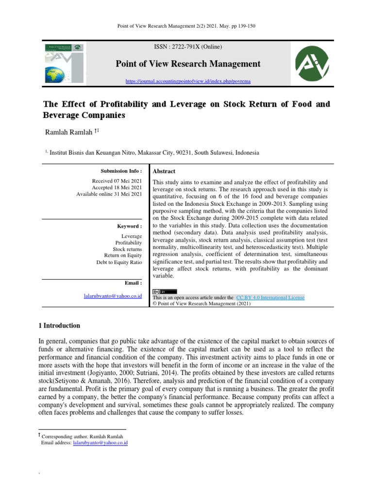 145-Article Text-429-1-10-20210803 | PDF | Investing | Stocks