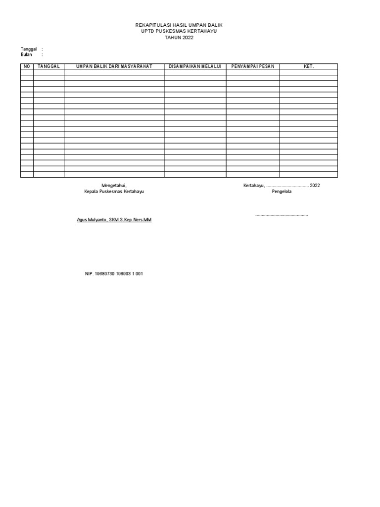 1.1.2.4 Rekapitulasi Hasil Umpan Balik | PDF