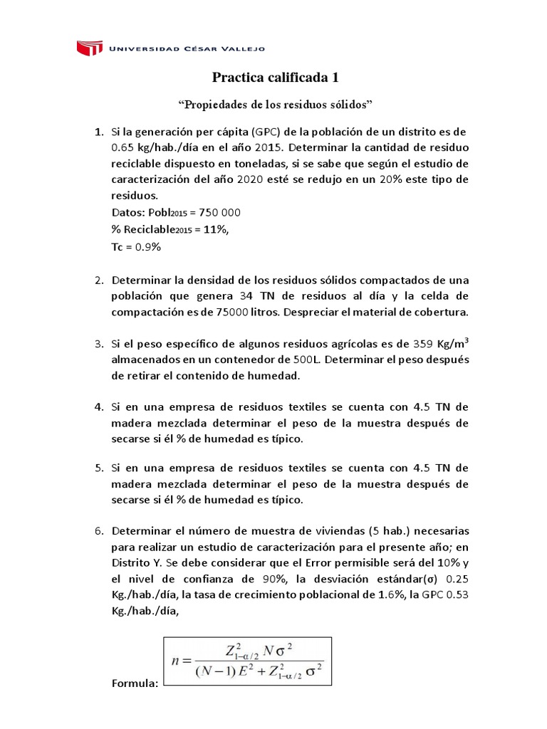 Practica Calificada 01 | PDF