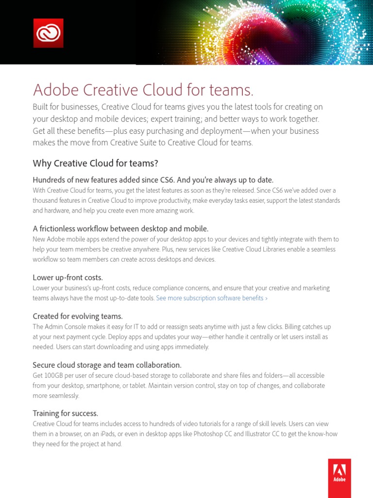 Adobe CCT - Datasheet | PDF | Adobe Photoshop | Adobe Creative Suite