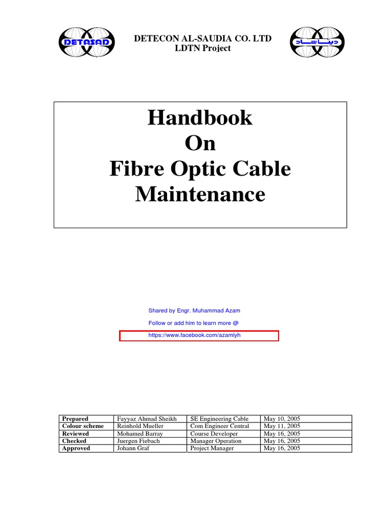 Optical Fiber Cables Handbook | PDF | Optical Fiber | Dispersion (Optics)