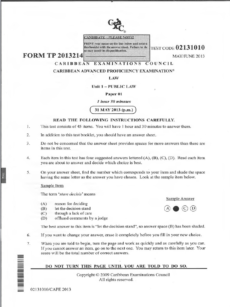 Dokumen - Tips - Cape Unit 1 Law Paper 1 2013 | PDF | Manslaughter ...