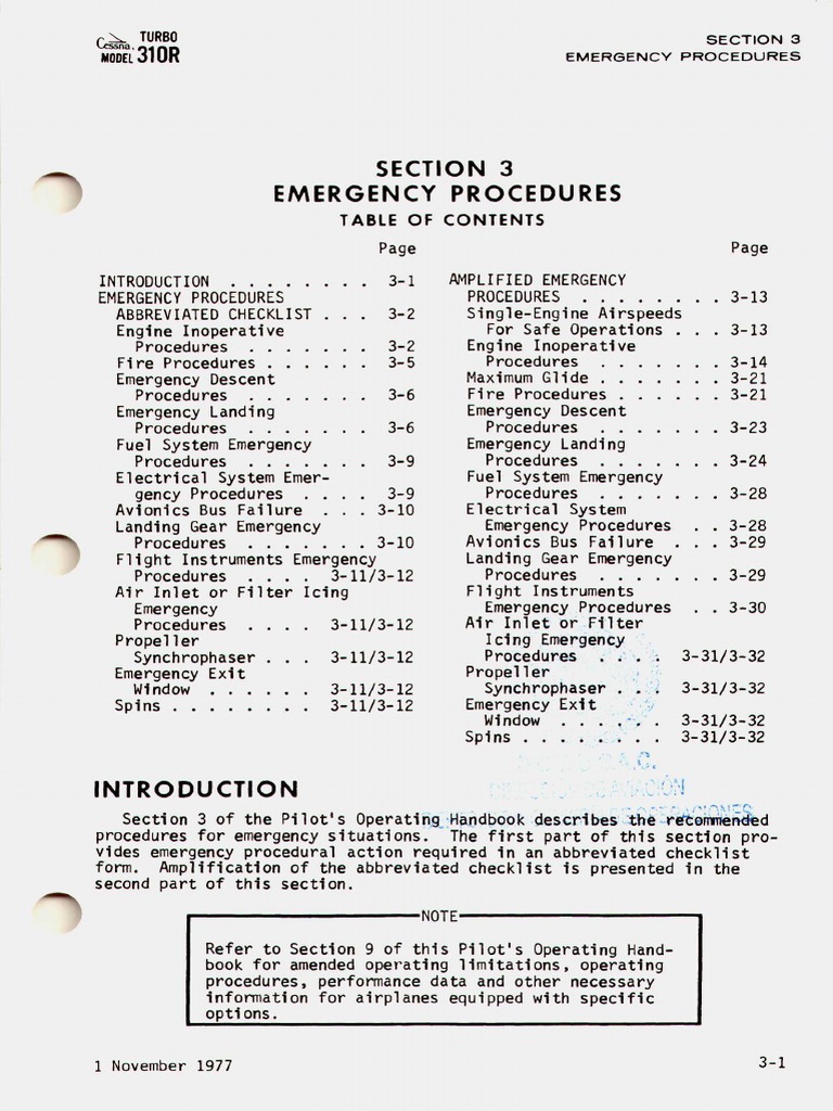 Checklist Cessna 310 | PDF