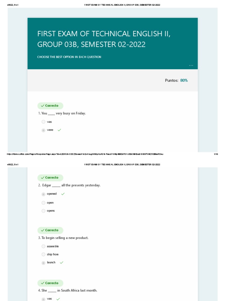 First Exam of Technical English Ii, Group 03B, Semester 02-2022 | PDF | Marketing | Business Process