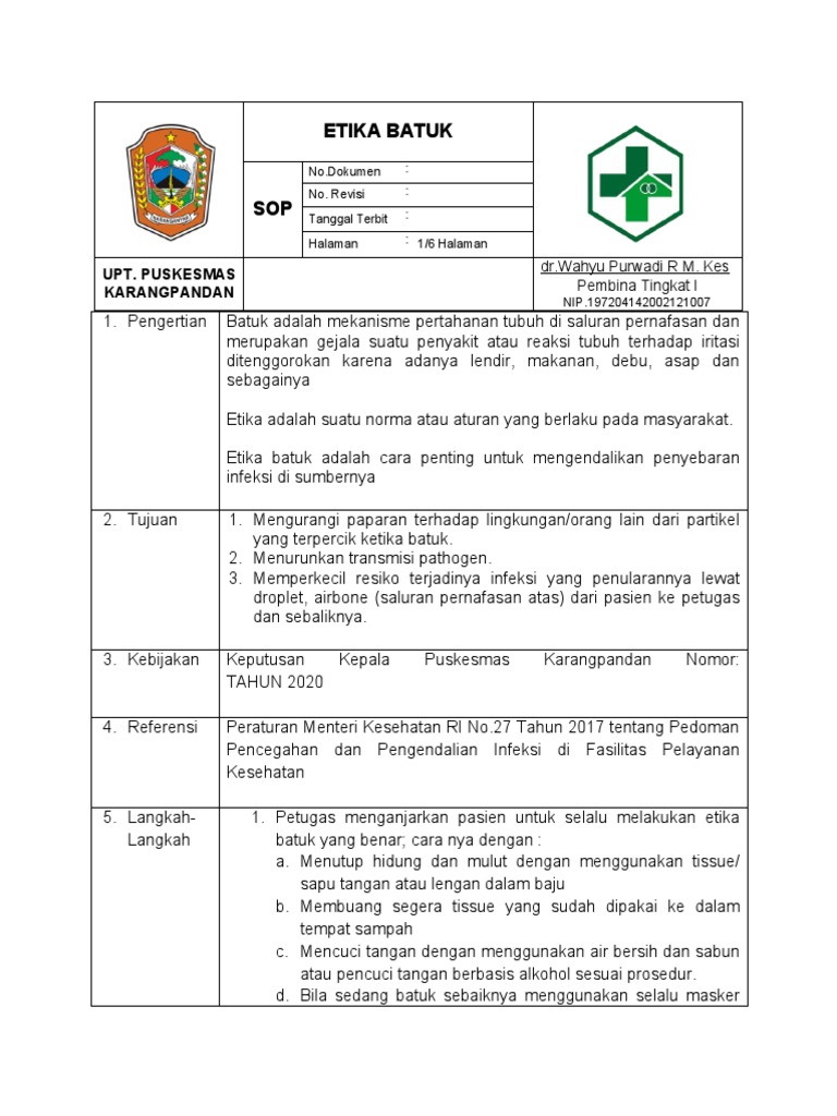 SOP Etika Batuk 2022 | PDF