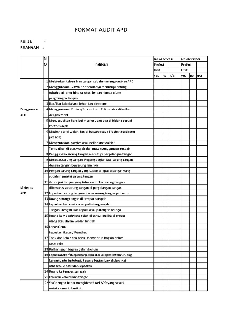 Format Audit Apd | PDF