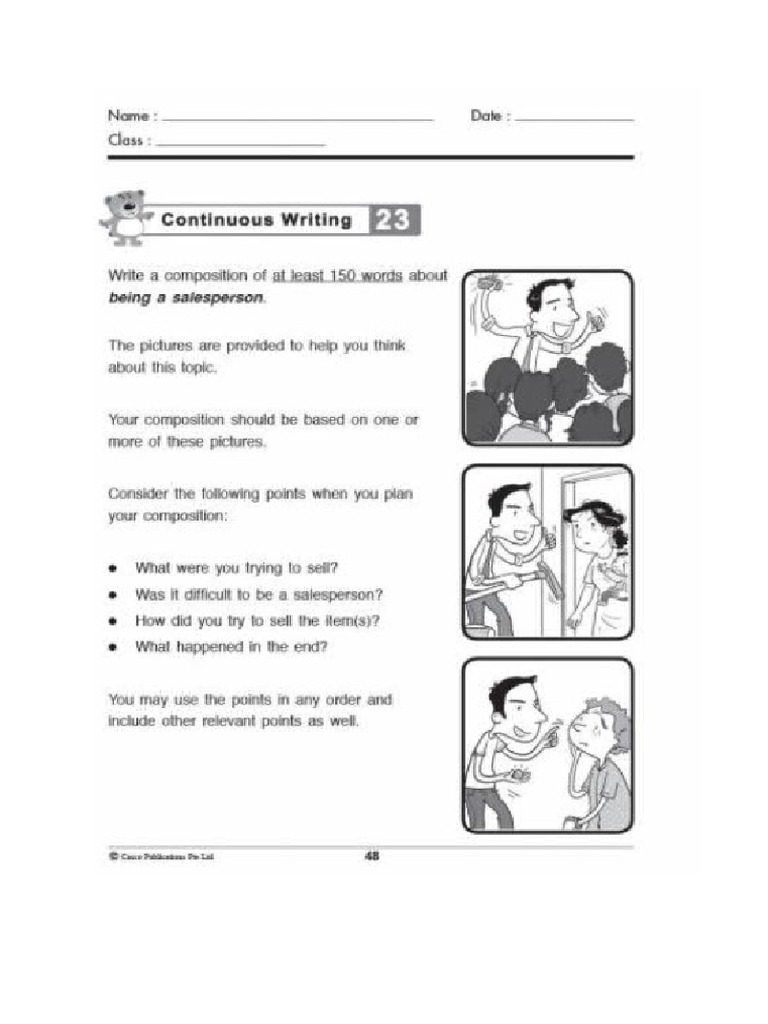P4 English Composition Practice 1 - Being A Sales Person | PDF
