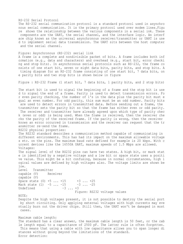 RS232 Protocol | PDF | Networking Standards | Communications Protocols