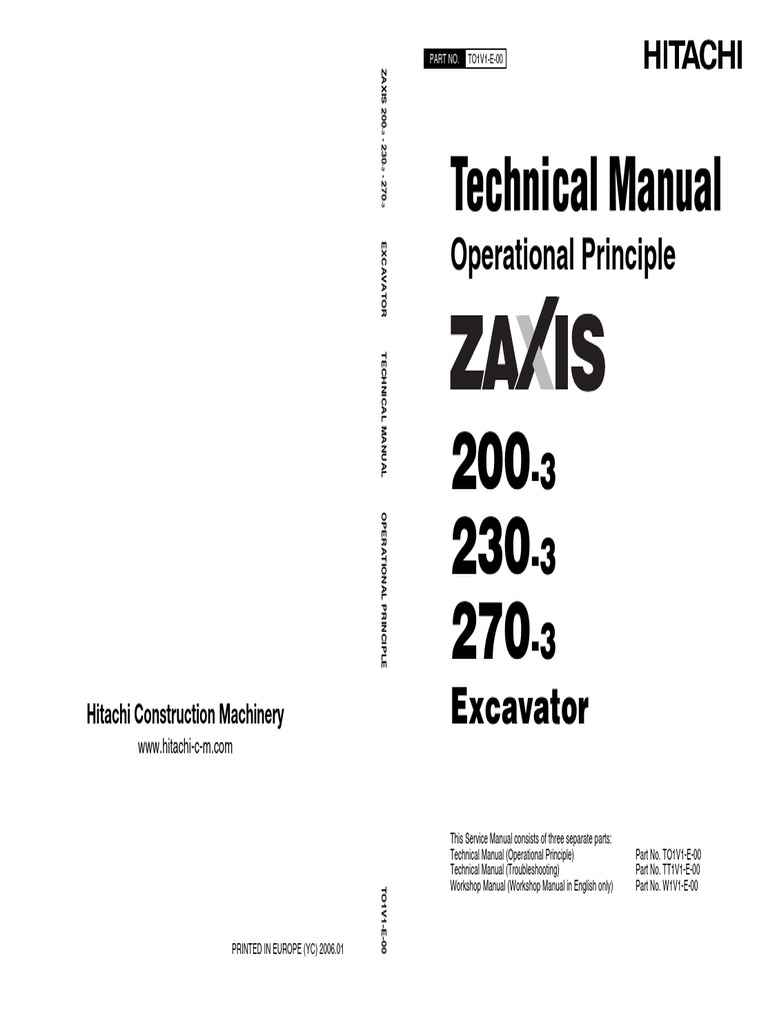 Zaxis 200-3 Manual Tecnico | PDF | Pump | Valve