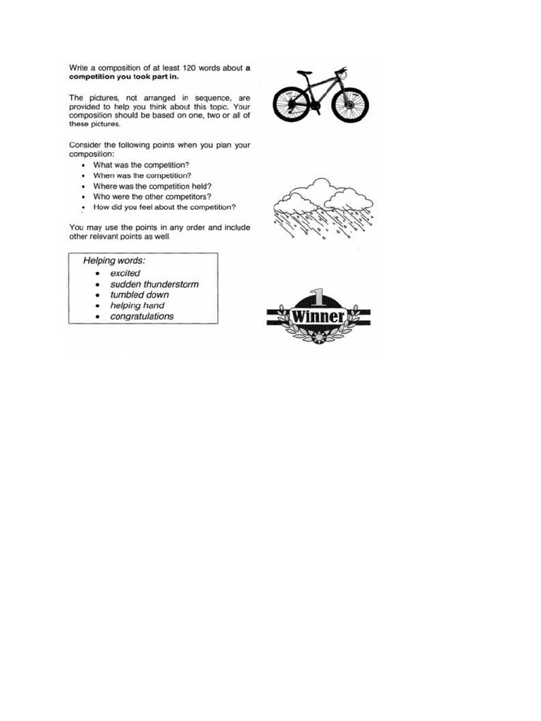 P4 English Composition Practice 12 - Competition | PDF