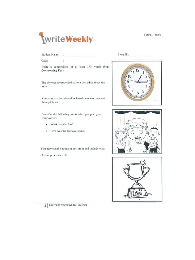 P4 English Composition Practice 11 - Overcome Fear | PDF