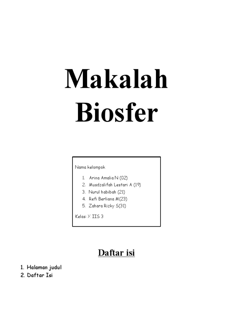 Makalah Biosfer | PDF