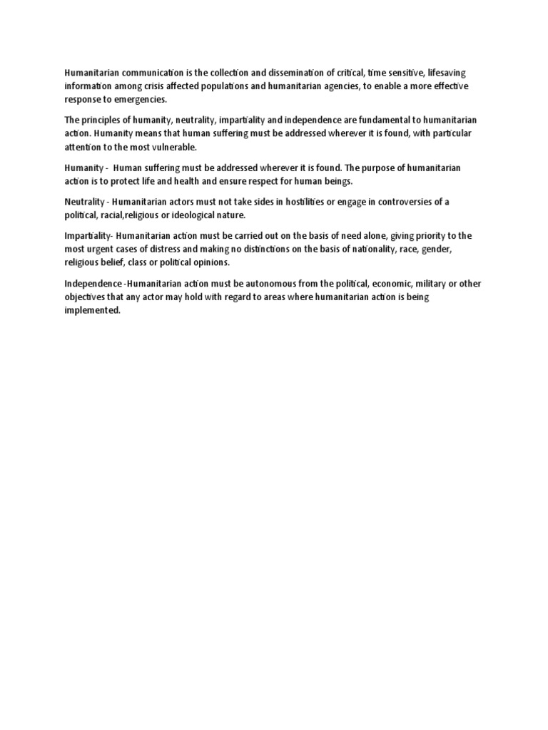 Humanitarian Communication | PDF