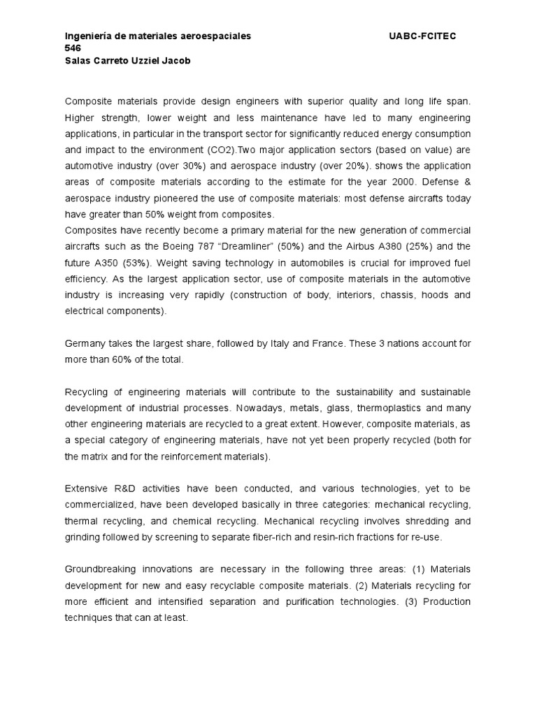 Recycling of Composite Materials | PDF | Composite Material | Recycling