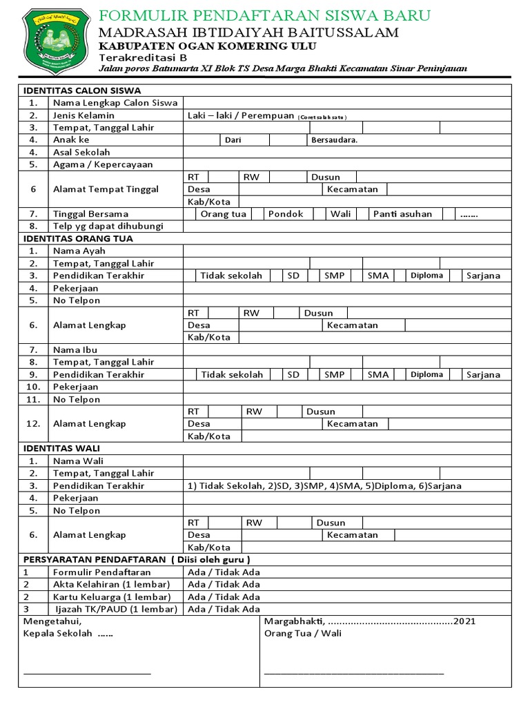 Formulir PPDB 21-22 | PDF