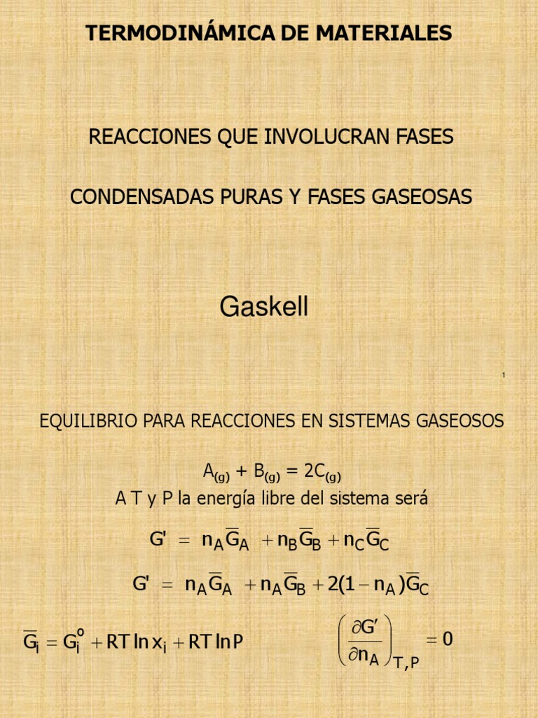 Eq. Fases Condensadas - Gas | PDF | Fase (materia) | Equilibrio químico
