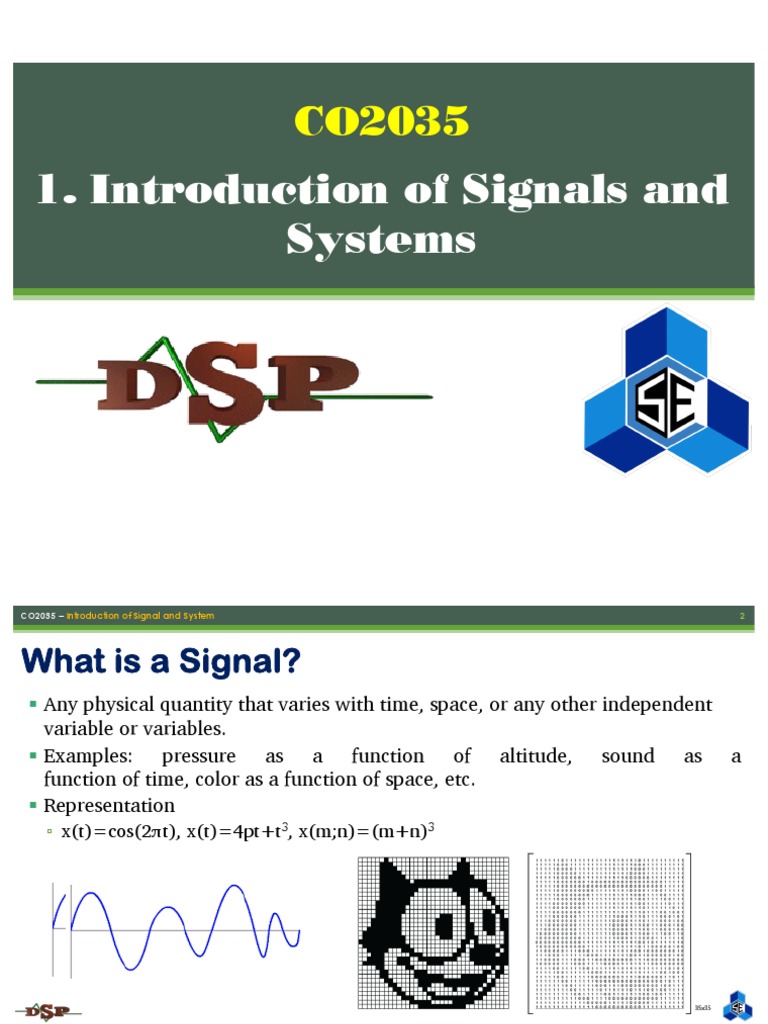 CO2035 - Lecture 1 - Introduction of Signal and System | PDF | Discrete Time And Continuous Time ...
