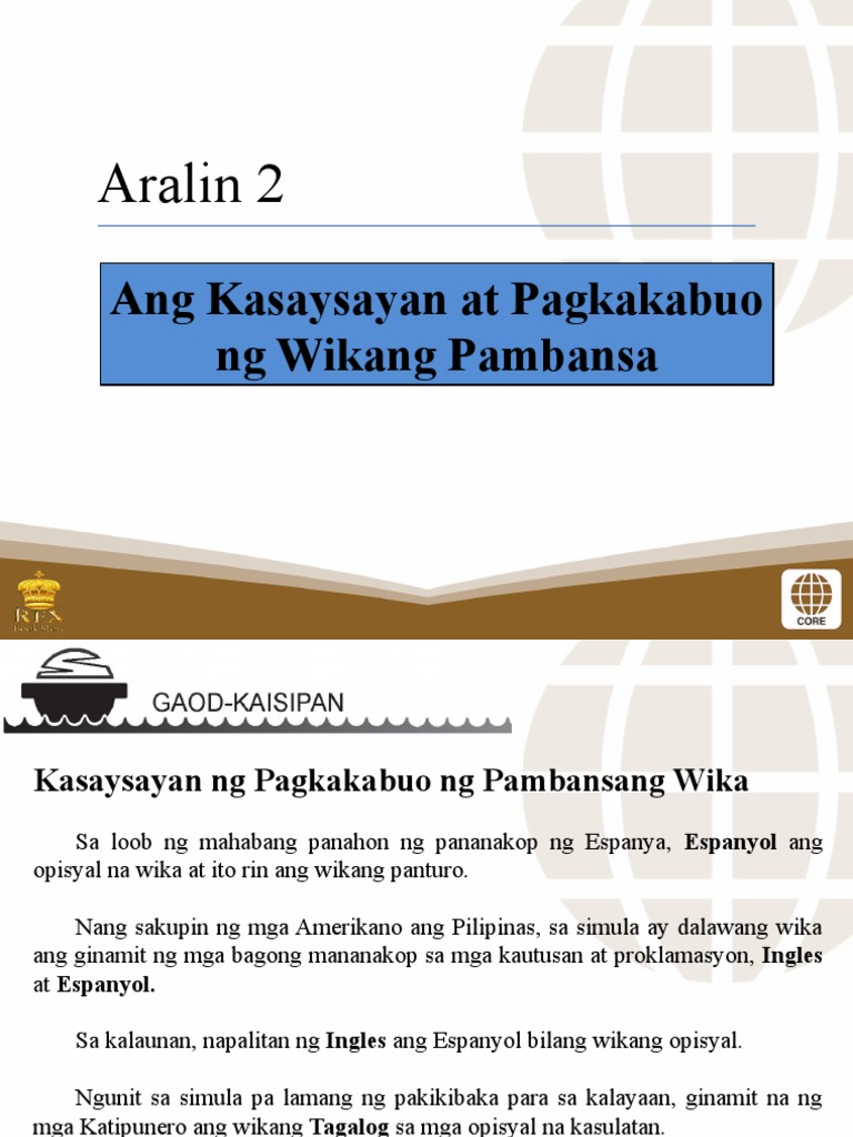 Aralin 2 Ang Kasaysayan at Pagkabuo NG Wikang Pambansa-2 | PDF