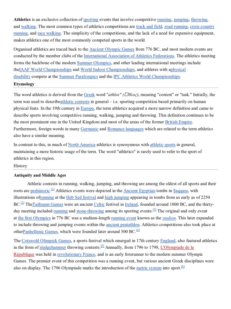 Athletics | Sport Of Athletics | Track And Field