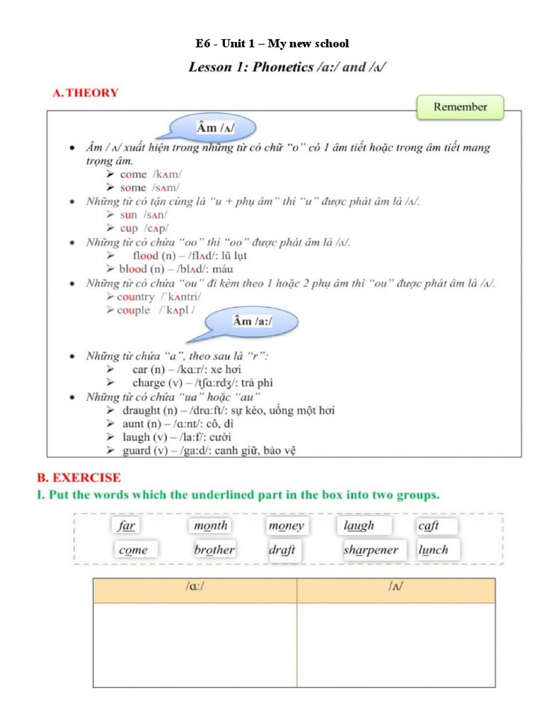 E6 - Unit 1 | PDF | Schools | Classroom