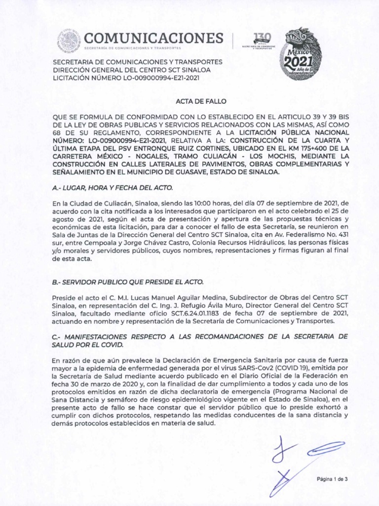 Acta de Fallo y Fallo E21-2021 | PDF