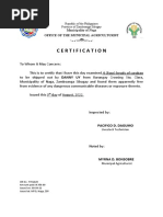 RSBSA Barangay Certificate | PDF