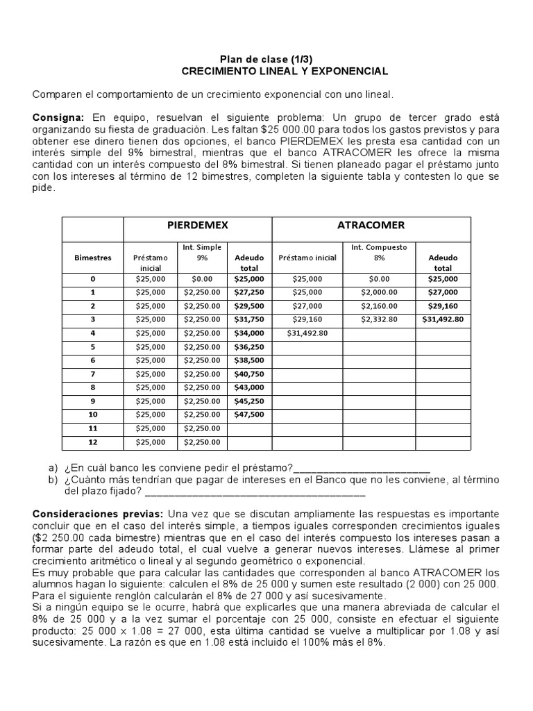 Crecimiento Lineal y Exponencial | PDF | Funcion exponencial | Aritmética