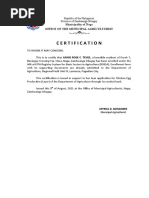 Certification RSBSA | PDF