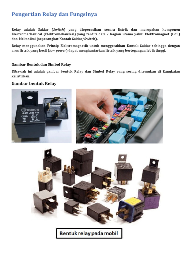 Pengertian Relay Dan Fungsinya | PDF