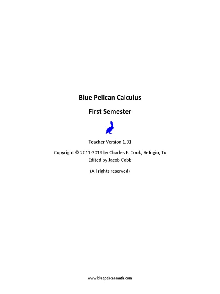 Teacher Version Blue Pelican Math | PDF | Derivative | Tangent