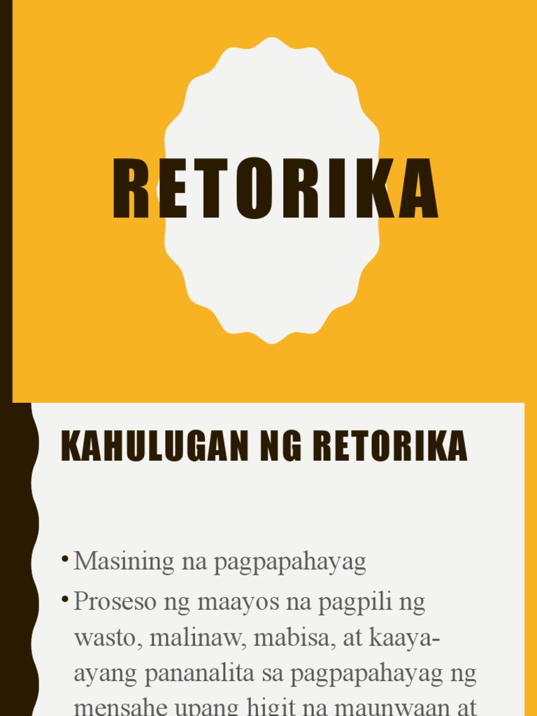 Retorika Masining Na Pagpapahayag | PDF