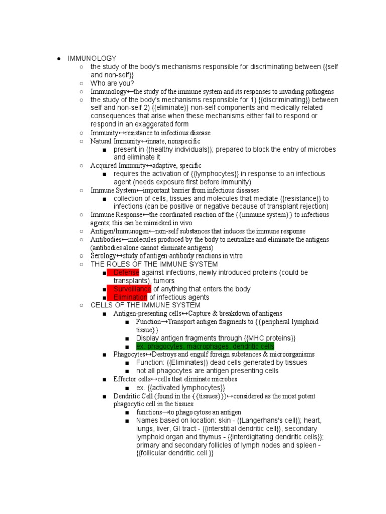 Immunosero Immunology Overview Notes Pdf Immune System Lymphocyte 