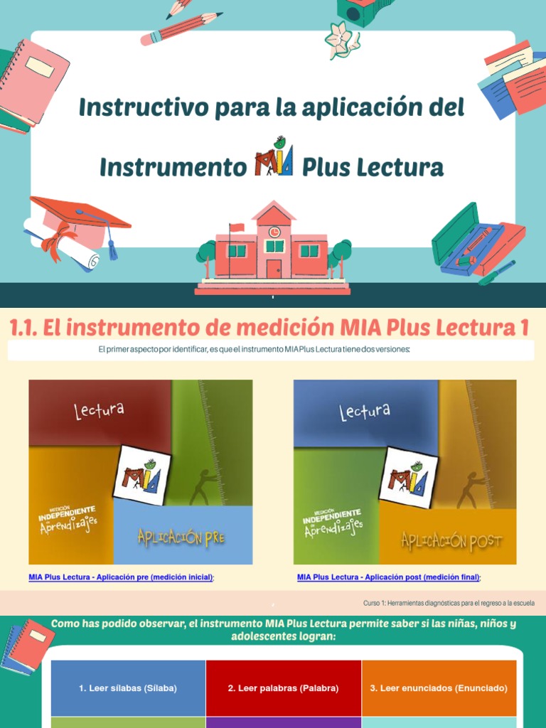 Instructivo para La Aplicación de MIA Plus Lectura | PDF