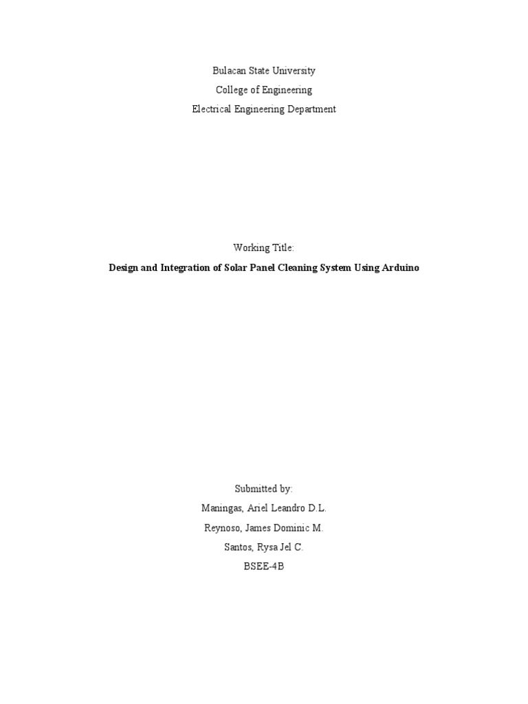 Design and Integration of A Solar Panel Cleaning System Using Arduino ... Design and Integration of A Solar Panel Cleaning System Using Arduino ...
